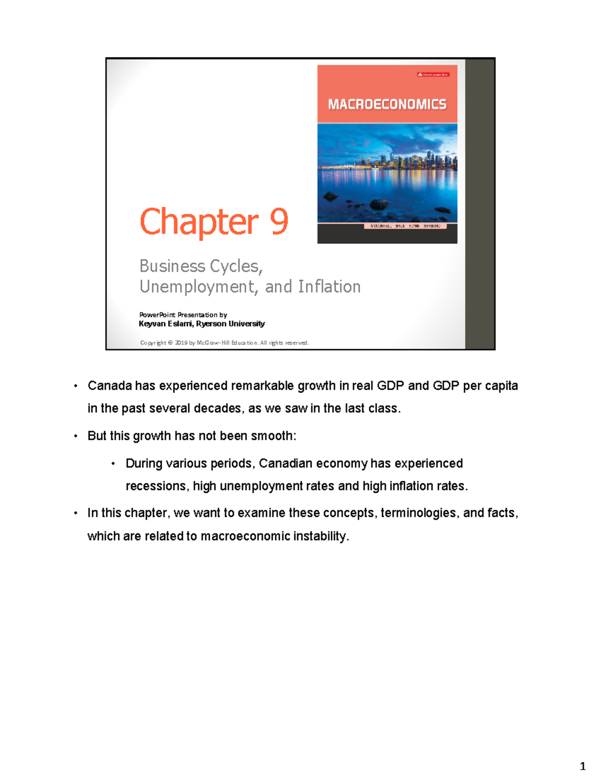 Chapter 9 (Lecture Notes) - Chapter 9 Business Cycles, Unemployment ...