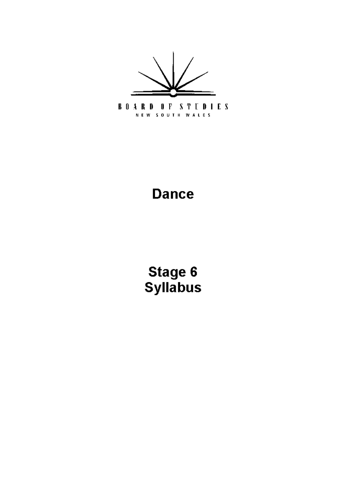 Dance syllabus - Dance Syllabus Stage 6 Original published version ...