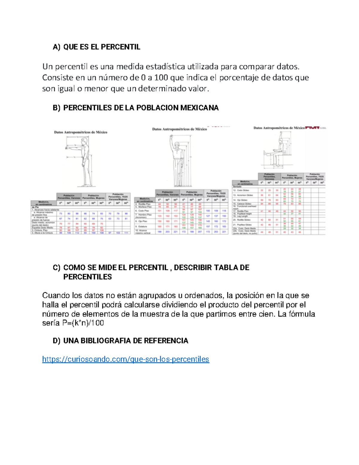 Tarea 03 Individual . Percentil - A) QUE ES EL PERCENTIL Un percentil ...