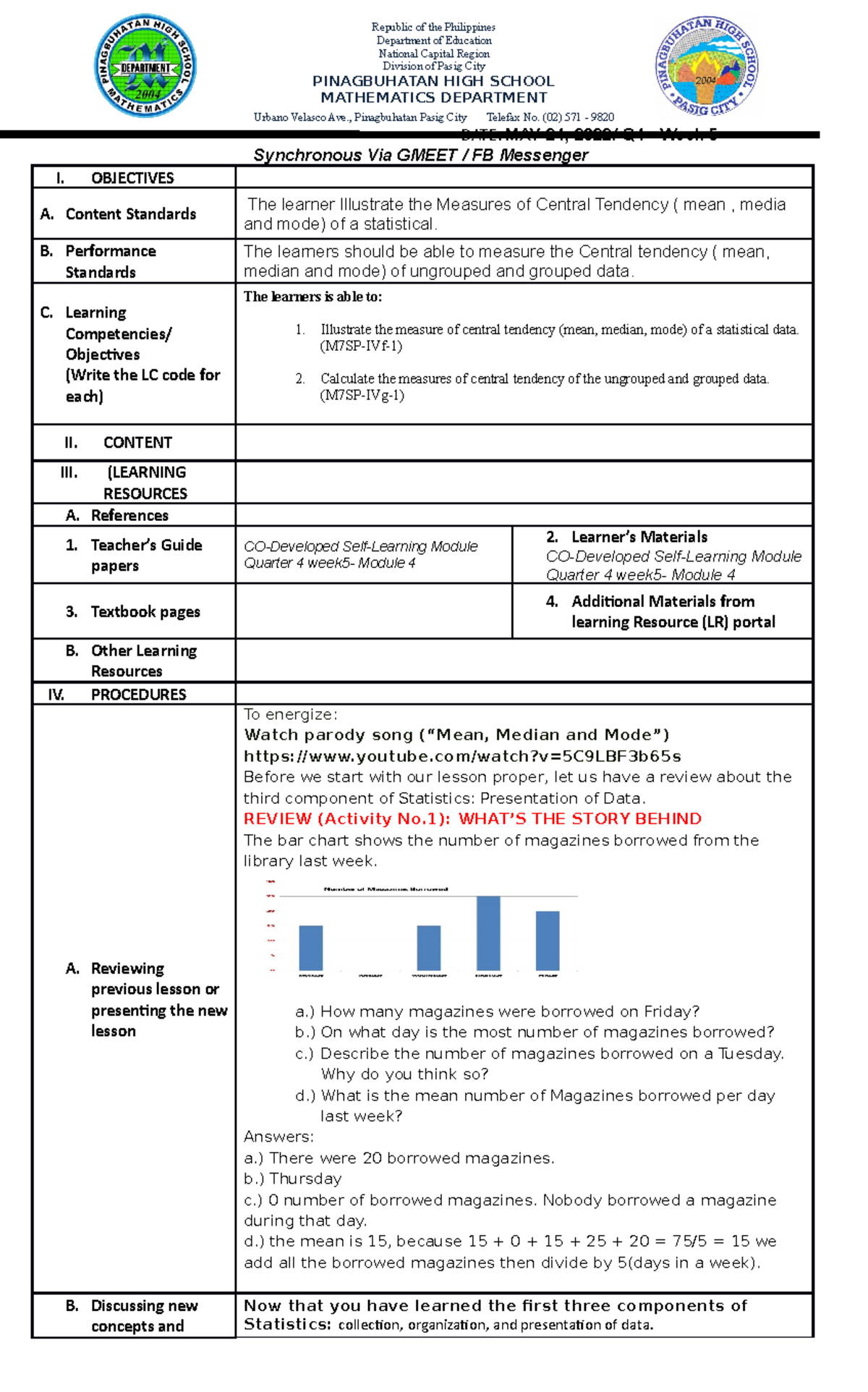 DLP-COT-2-MATH7-Q4-W5 D - Department of Education National Capital ...