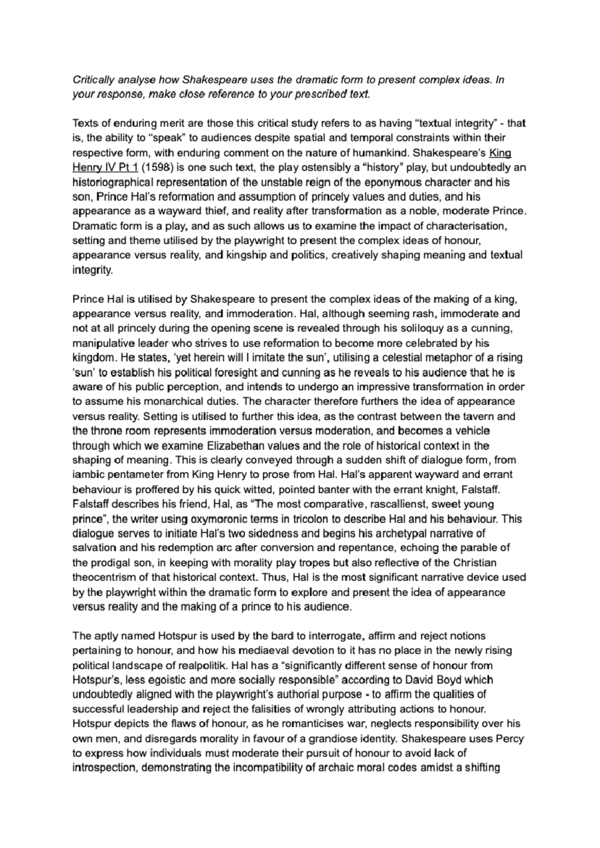 Module b essay king henry iv part 1 635b2d8678834 - Studocu