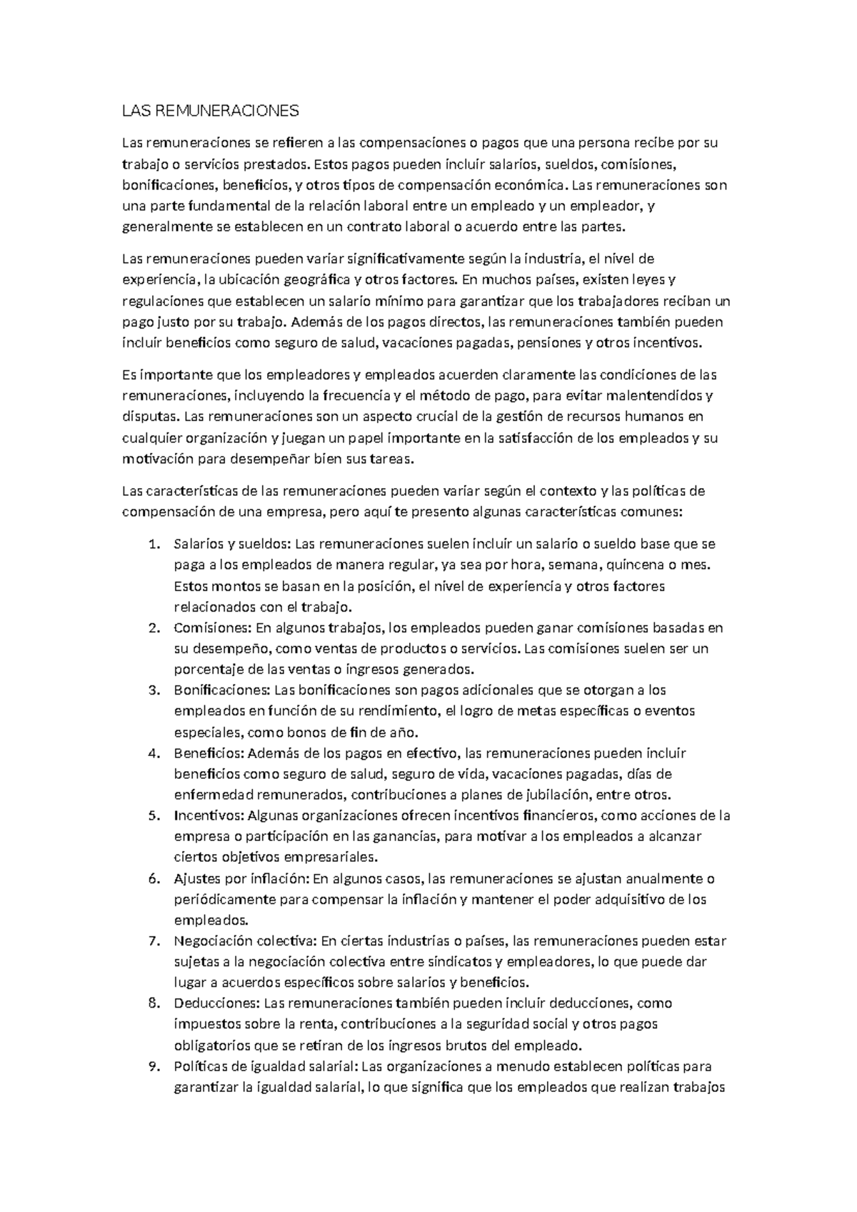 LAS Remuneraciones - dsad sap - LAS REMUNERACIONES Las remuneraciones ...