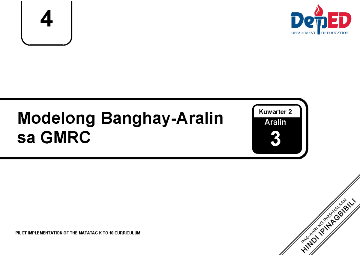 Q2 LE GMRC 4 Lesson 3 Week 3 - 4 Modelong Banghay-Aralin sa GMRC Kuwarter 2 Aralin 3 PILOT - Studocu