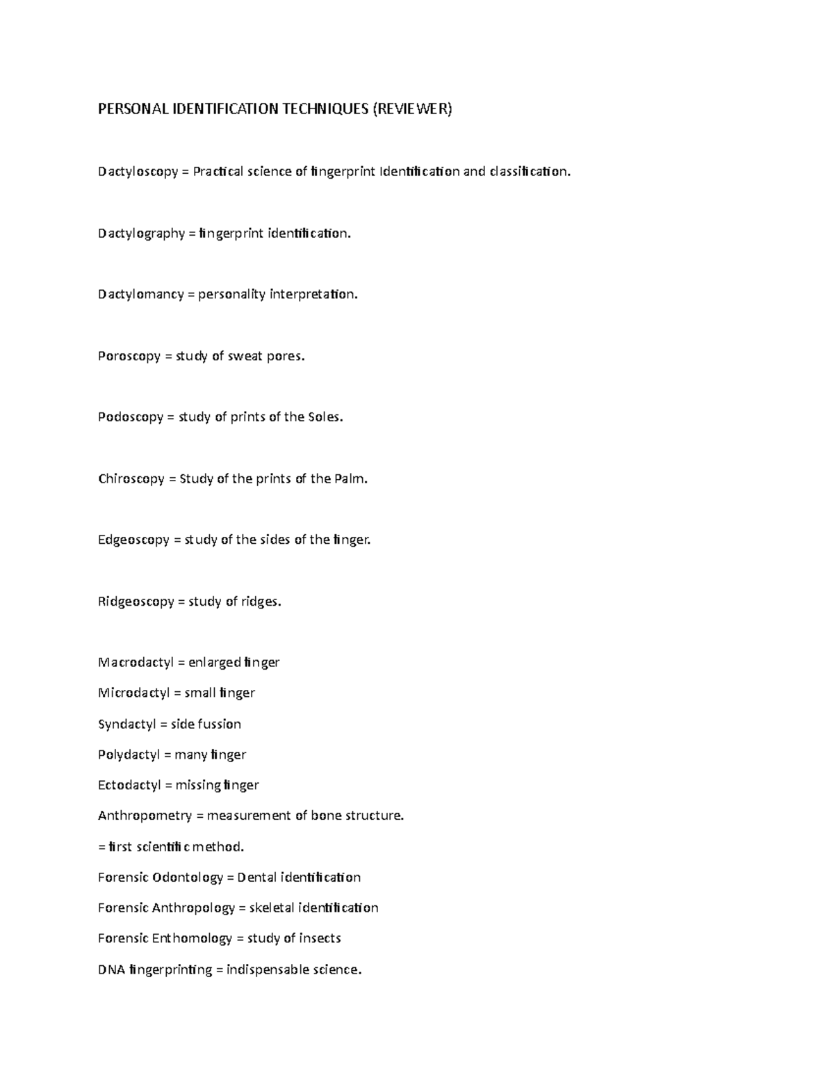 P - Personal identification techniques (reviewer) - PERSONAL ...