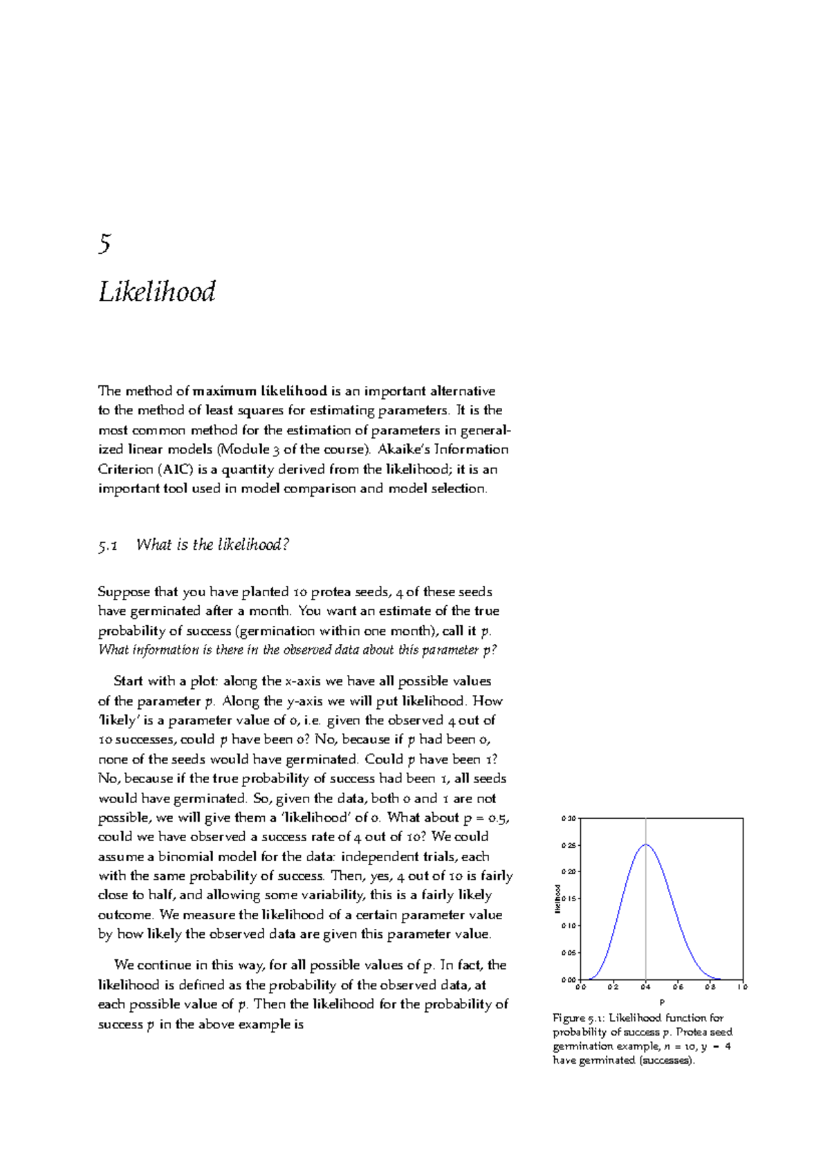 Regression+Ch5+Likelihood+and+AIC - 5 Likelihood The method of maximum likelihood is an ...