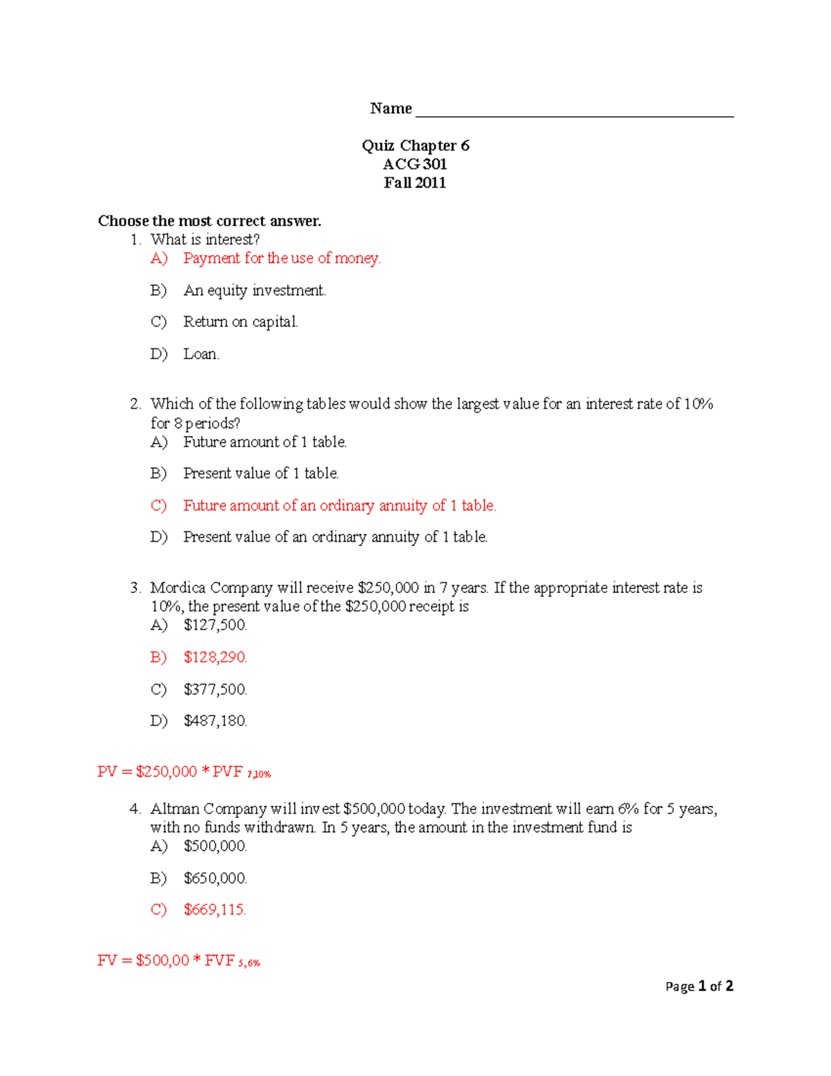 Answer Key Chapter 6 Quiz.f11 - Name ...