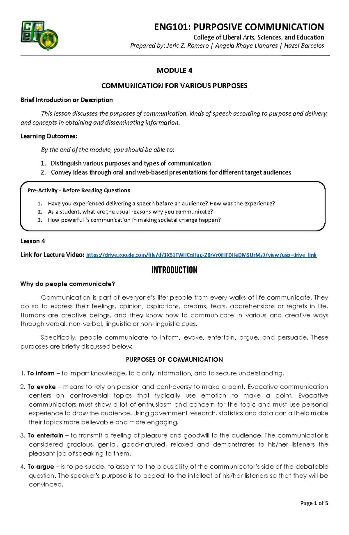 6xdm1bvrm ENG101-Purposive-Communication-Module-4 - College of Liberal ...