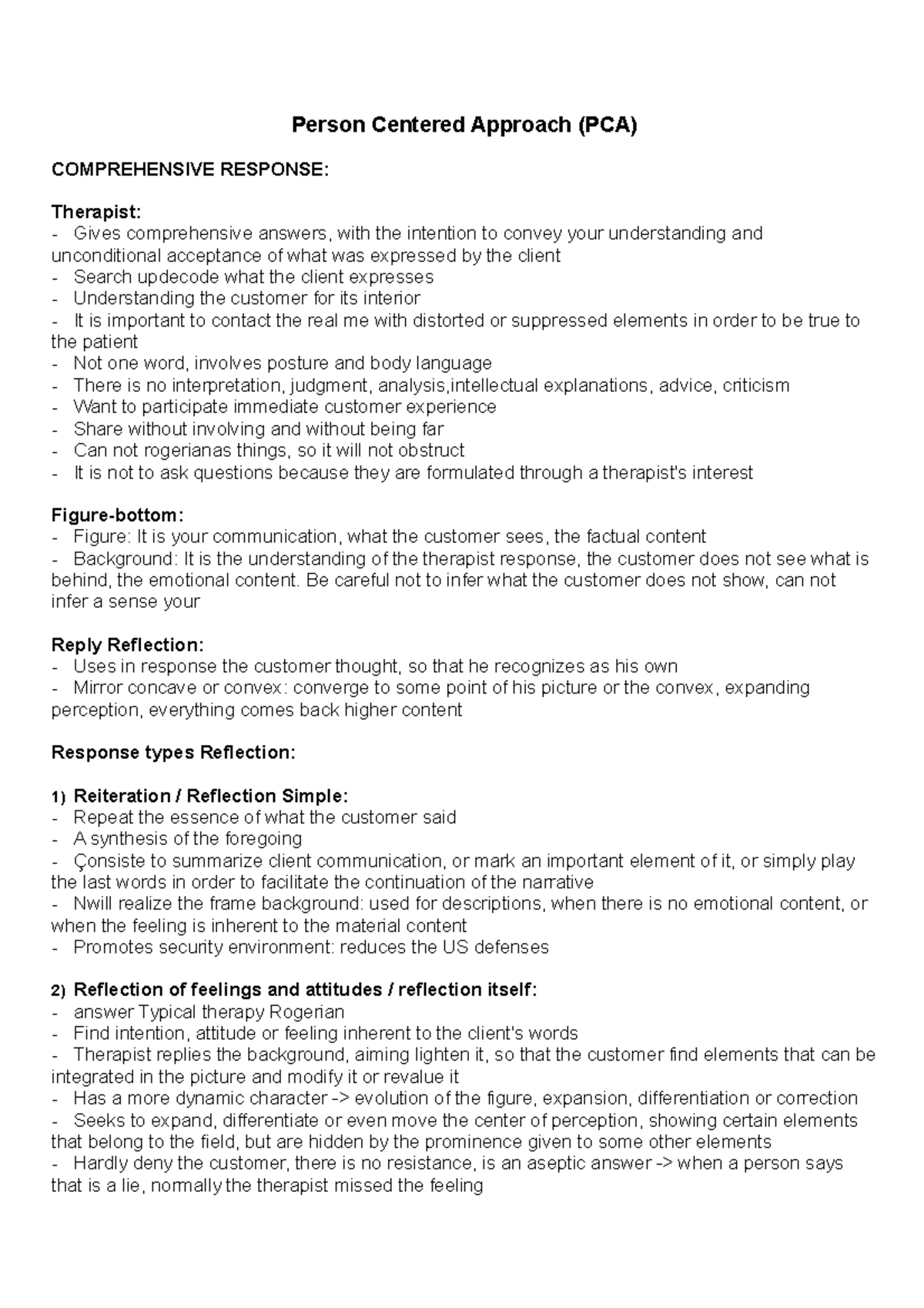 Person Centered Approach (PCA) - Person Centered Approach (PCA ...