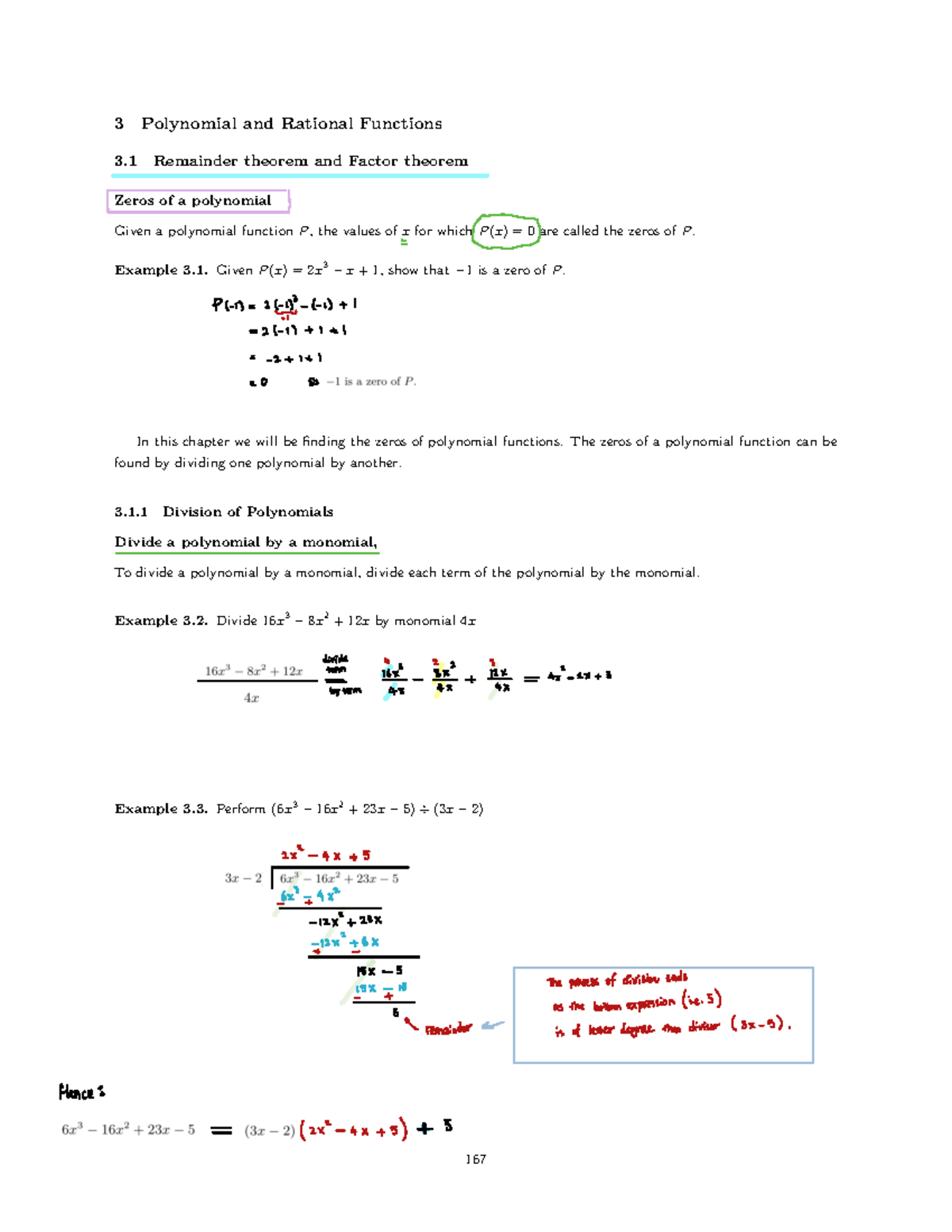 1510note 3.1 solutions - 3 Polynomial and Rational Functions 3 ...