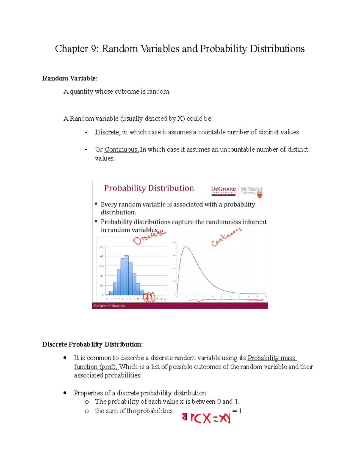 Chapter 9 Notes (Business Data Analytics 1DA3) - Chapter 9: Random ...