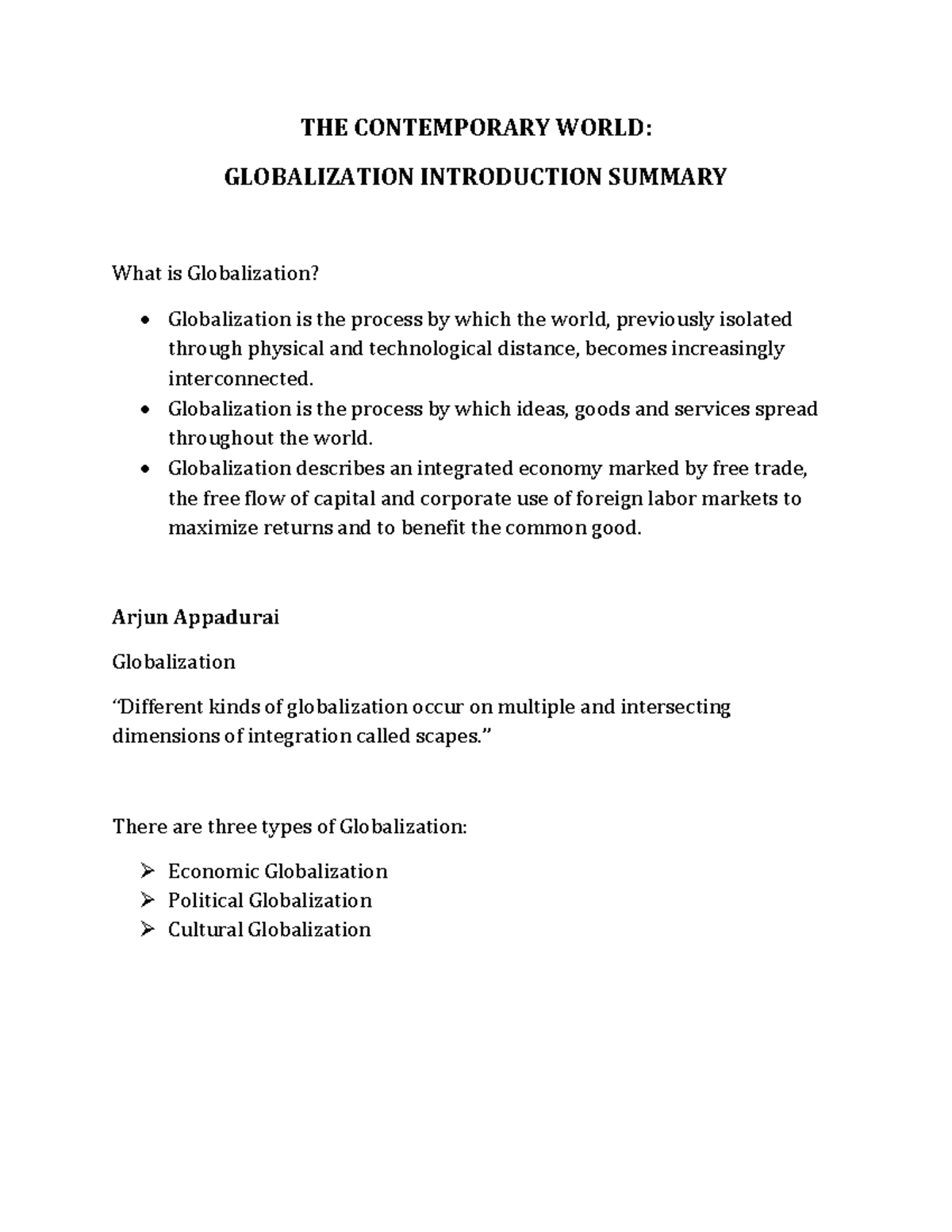 Globalization Lesson 1 - Contemporary Worl - WMSU - Studocu