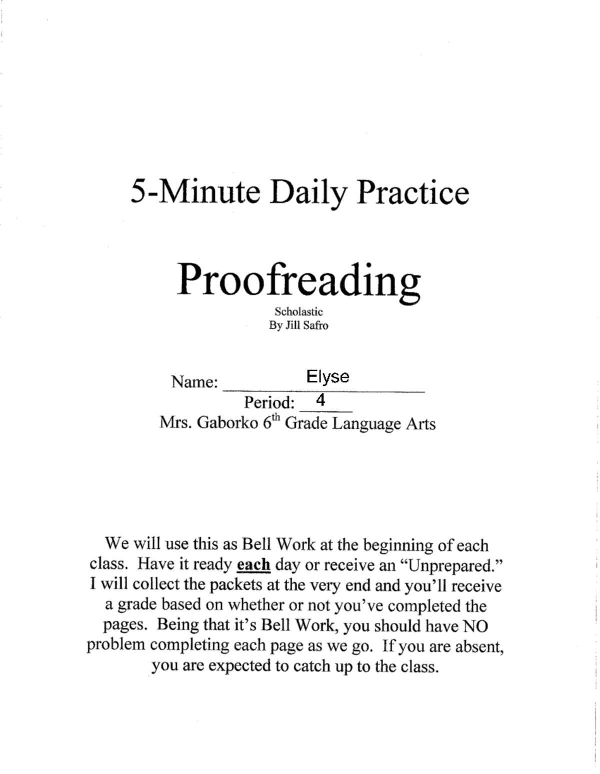 English Packet - Idk I need answers - Daily Practice Proofreading ...
