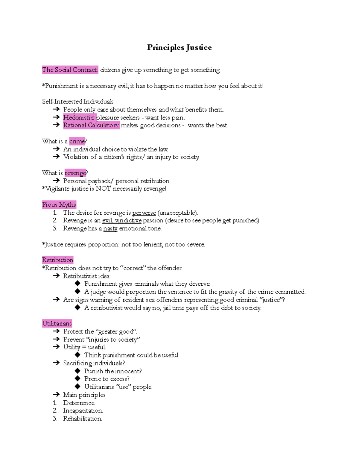 Principles of Justice Study Guide - Principles Justice The Social ...