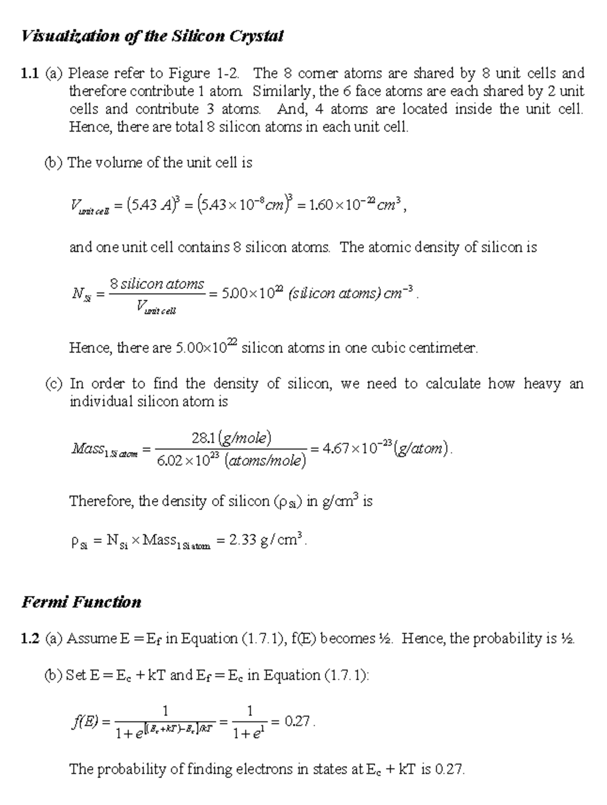 Ch1 - Visualization of the Silicon Crystal 1 (a) Please refer to Figure ...