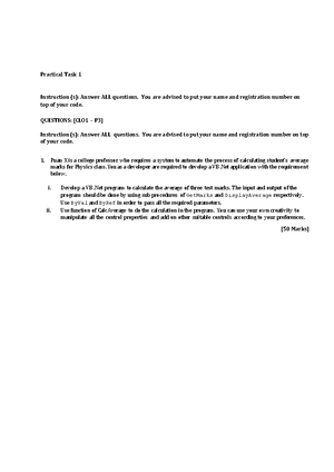 DFP40233 VB.Net Programming Practical Task 4 - Practical Task 4 ...