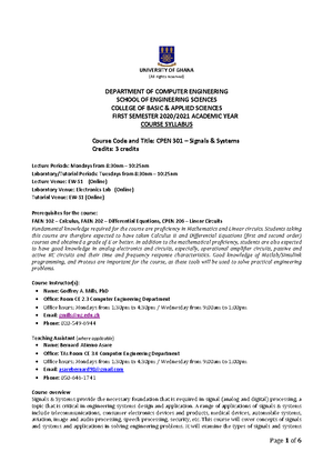 CPEN 301 2020 2021 Lab 1 - DR. Godfrey Mills - CPEN 301 Signals and ...