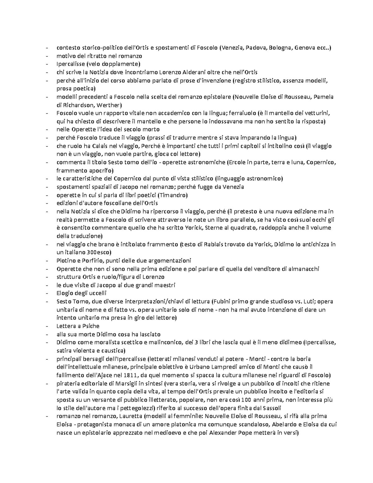 Domande d'esame - Letteratura italiana moderna - Warning: TT: undefined function: 32 Warning: TT ...