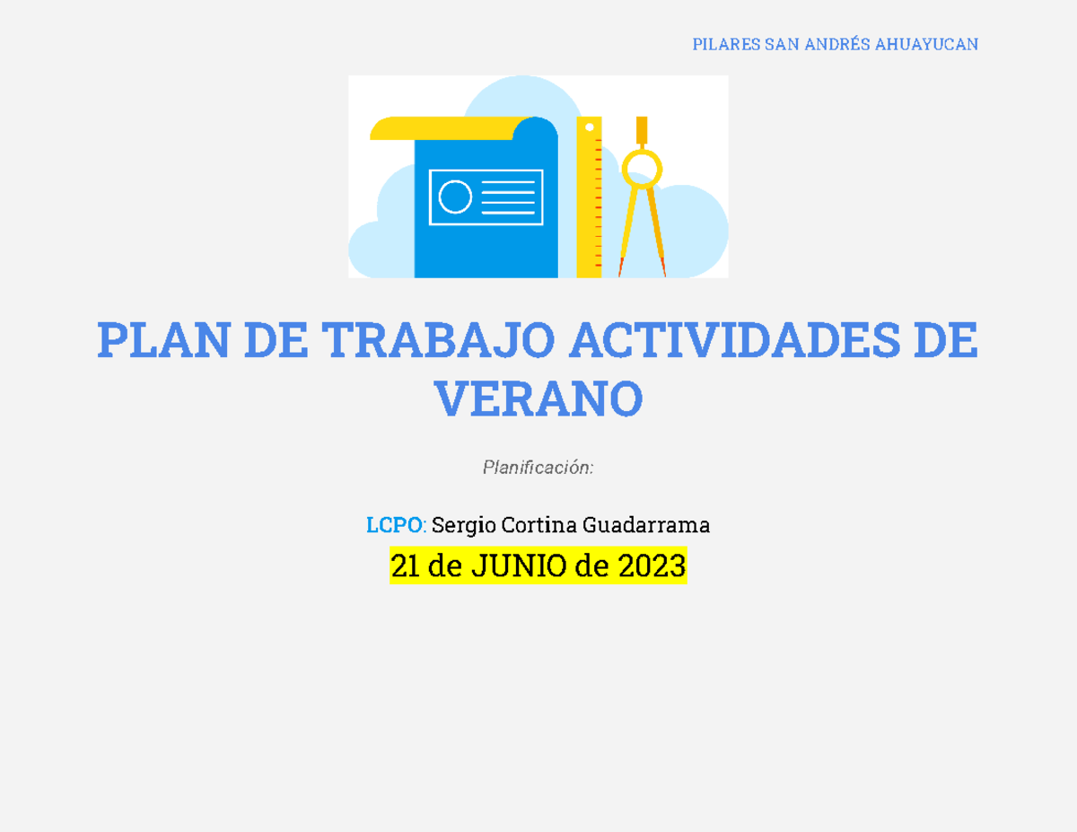 Actividades DE Verano - excelente trabajo - PILARES SAN ANDRÉS ...