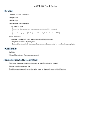 Intro To Derivative Notes - Intro to the derivative - tangent line ...