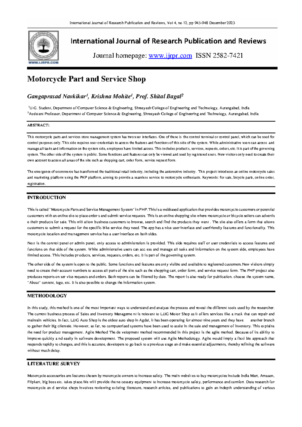 Ijrpr 2015 8 - International Journal of Research Publication and ...