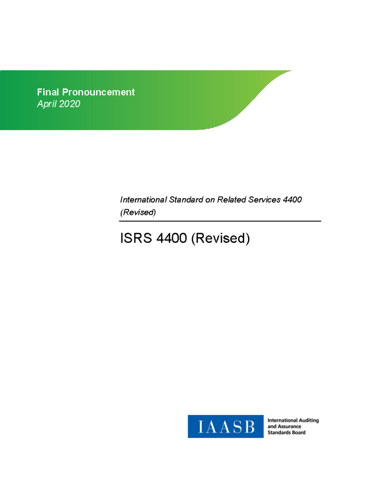 ISRS-4400-Revised-Agreed-Upon-Procedures-final - International Standard ...