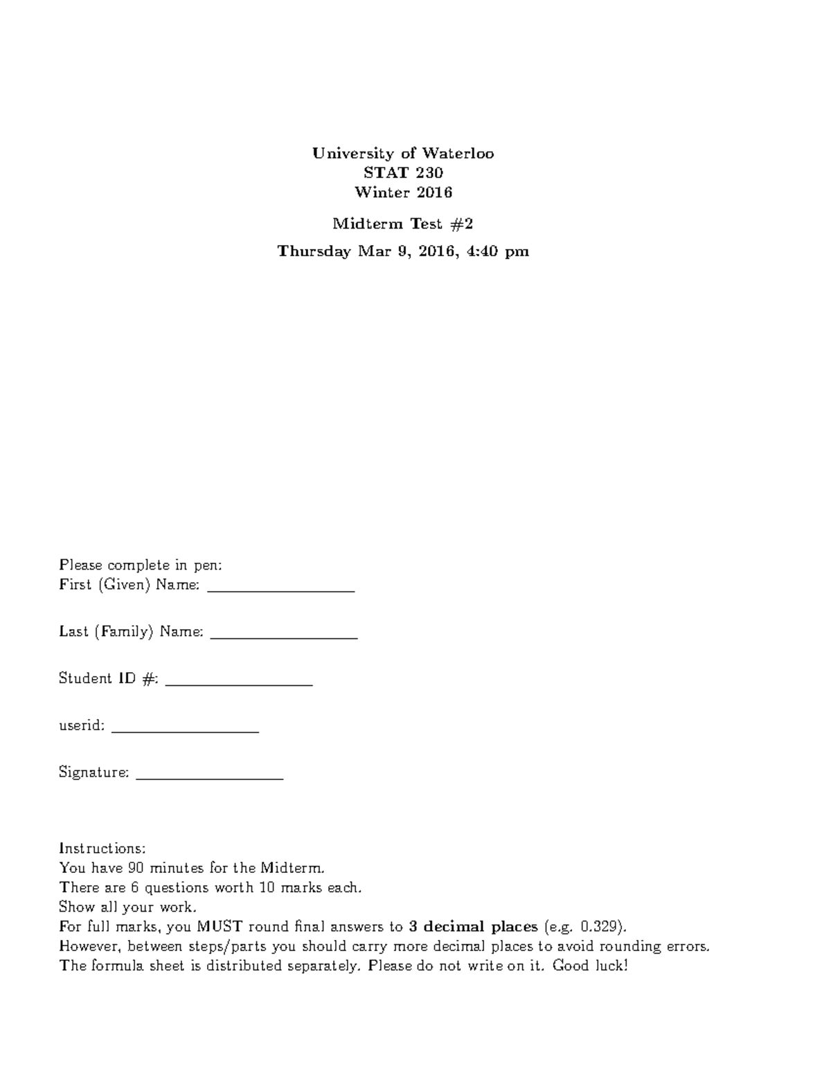 Past midterm 2 - Well u posted at 4:30am so sat for a couple hours and ...