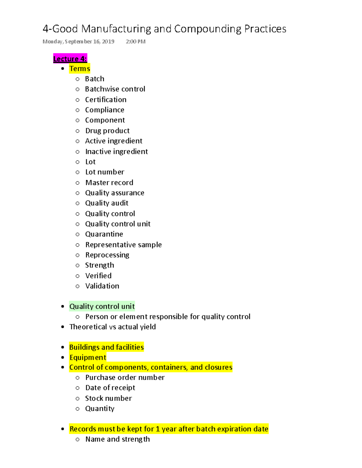 4- Good Manufacturing and Compounding Practices - Warning: TT ...