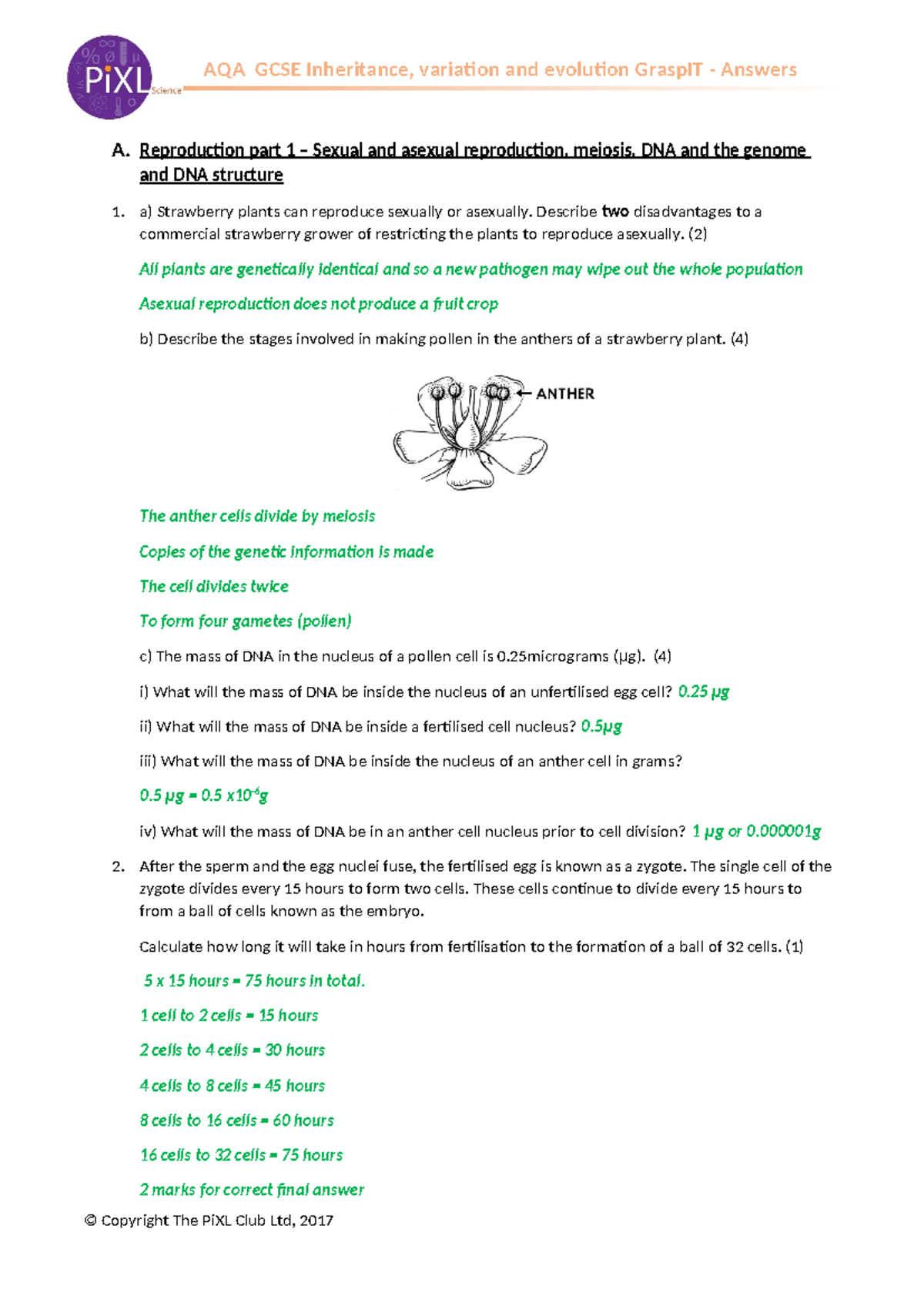 Aqa biology inheritance variation evolution graspit gcse answers - A ...