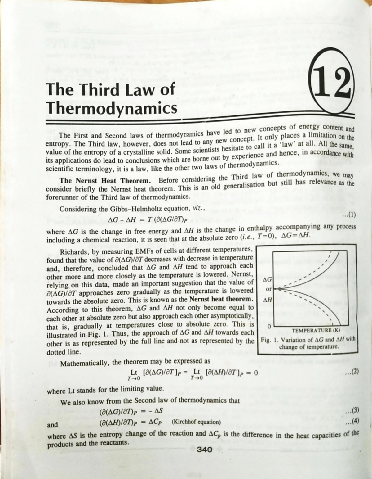 Third law - Lecture notes - The Third Law of Thermodynamics 2 ...