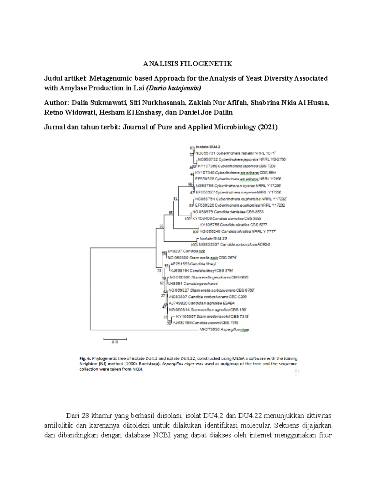 Biosis Mikro - (Analisis Filogenetik) - ANALISIS FILOGENETIK Judul ...