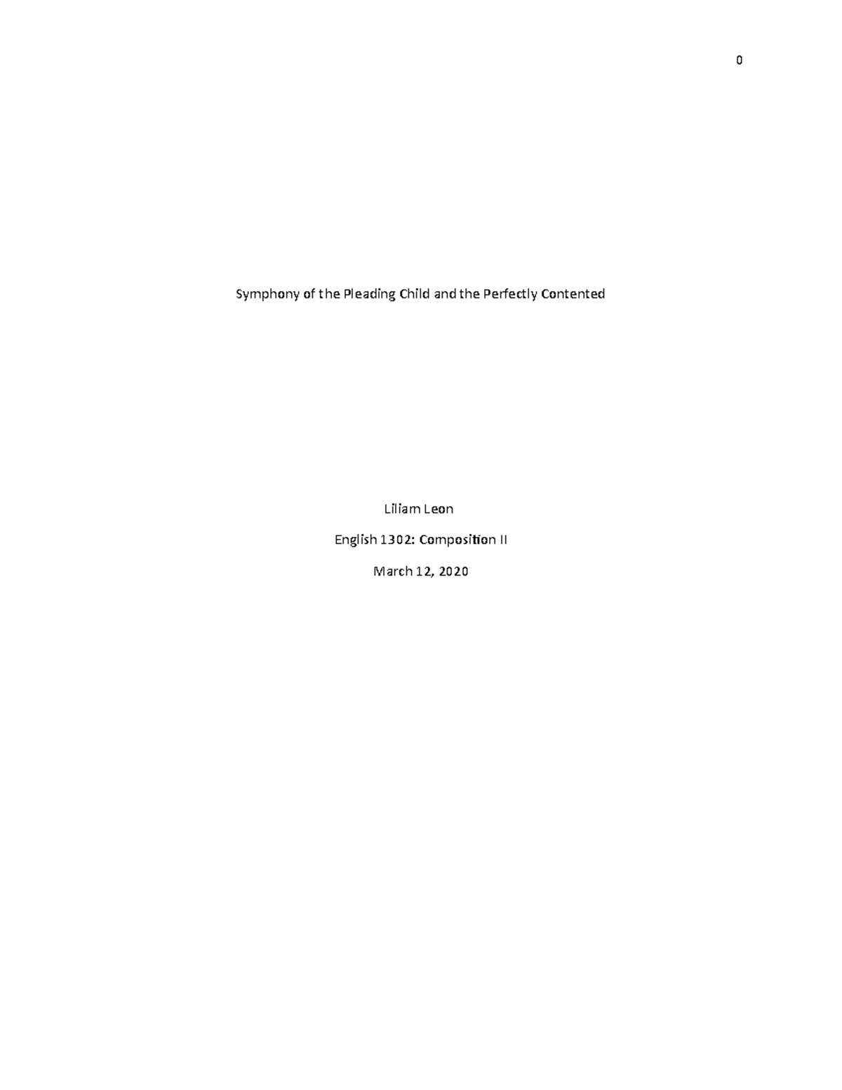 Two kinds - Character characterization - Symphony of the Pleading Child ...