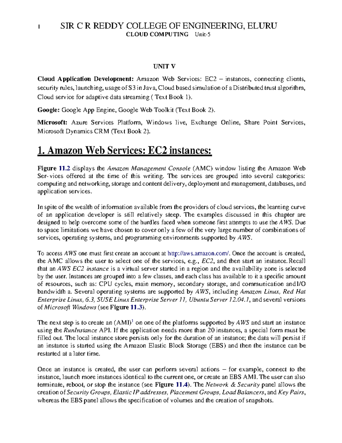 CC UNIT5 - qefegge - CLOUD COMPUTING Unit- UNIT V Cloud Application ...