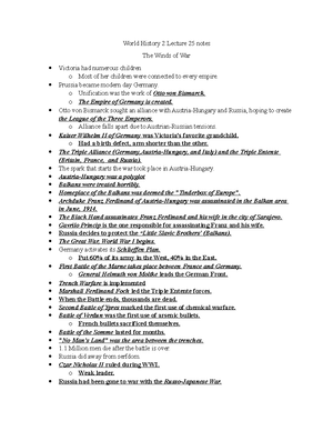 World History 2 Lecture 12 notes - World History 2 Lecture 12 notes ...
