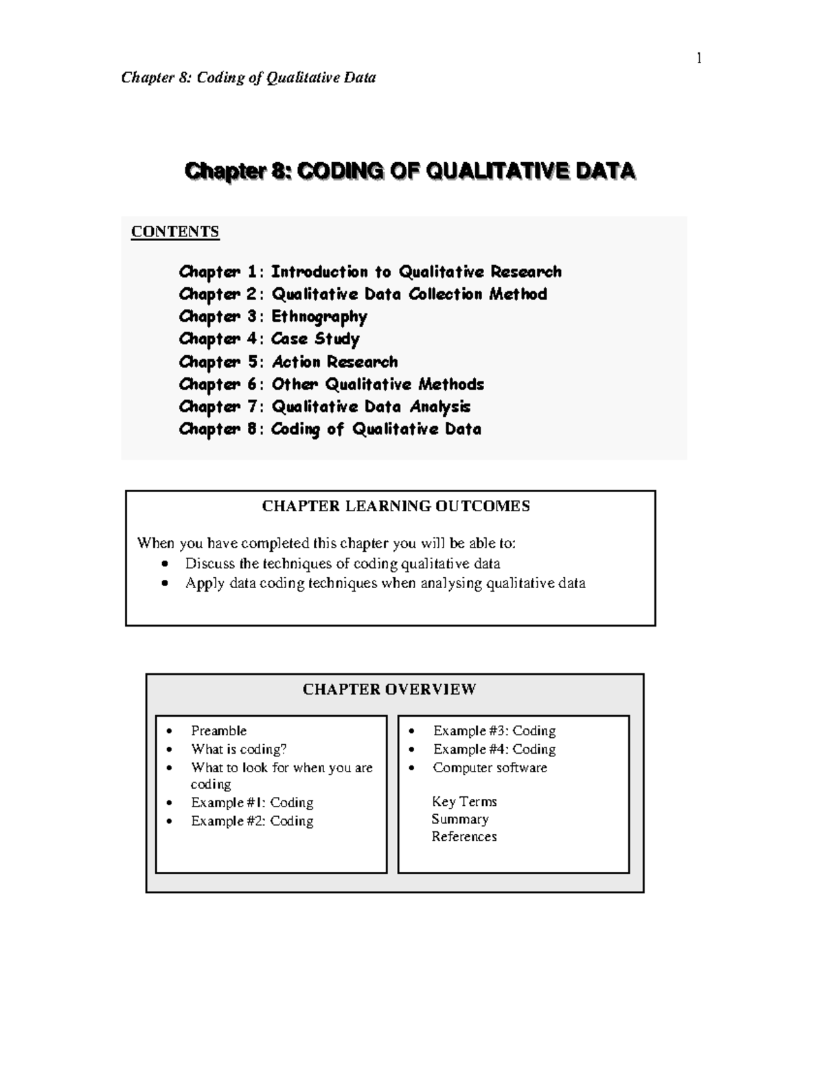 Chapter 8 - coding - Chapter 8: Coding of Qualitative Data CCh ...