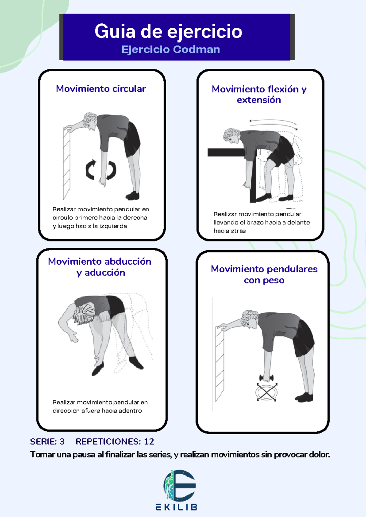 Guia de ejercicios de codman - Movimiento abducción y aducción Movimiento flexión y extensión ...