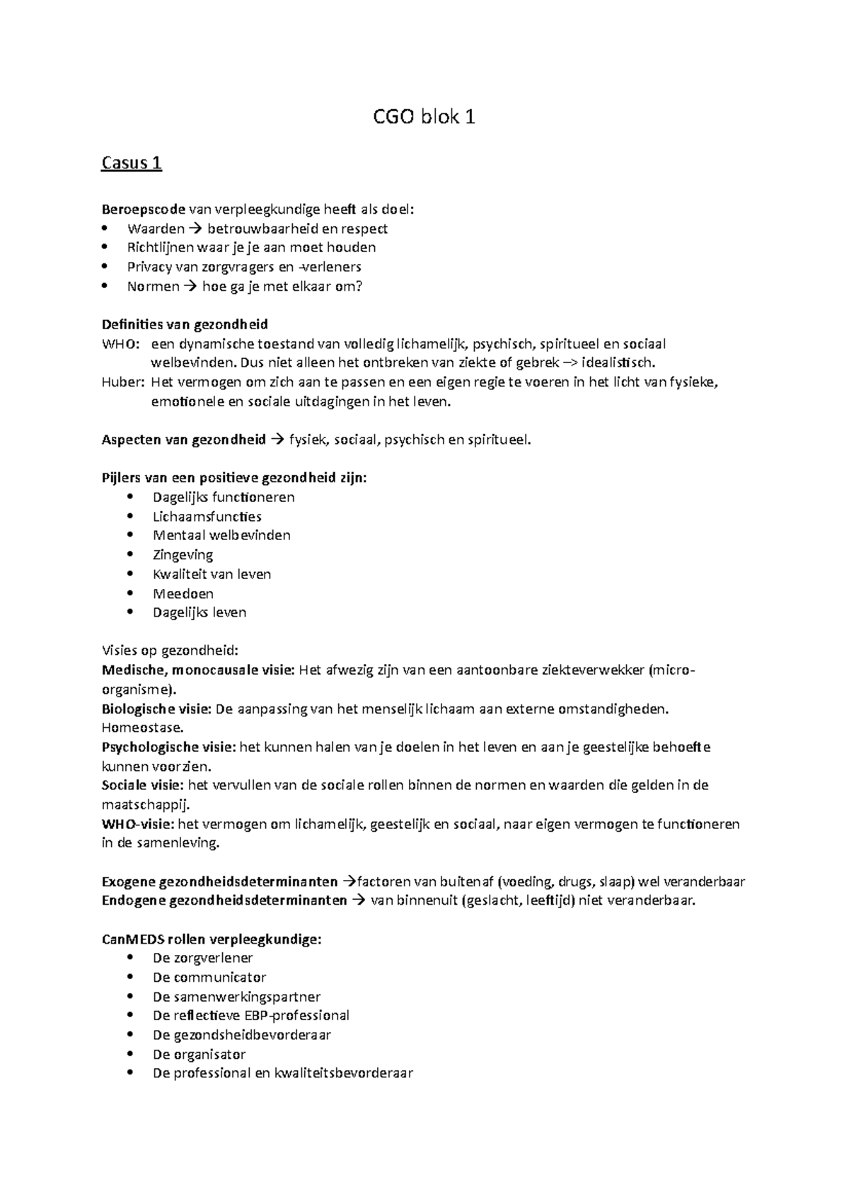 Cgo Blok 1 Leerjaar 1 Cgo Blok 1 Casus 1 Beroepscode Van