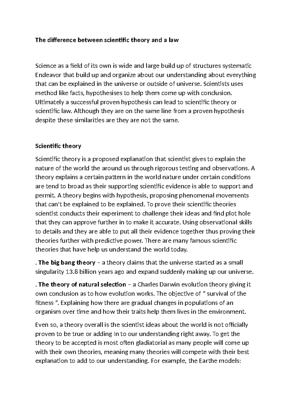 The difference between scientific theory and a law - Scientists uses ...