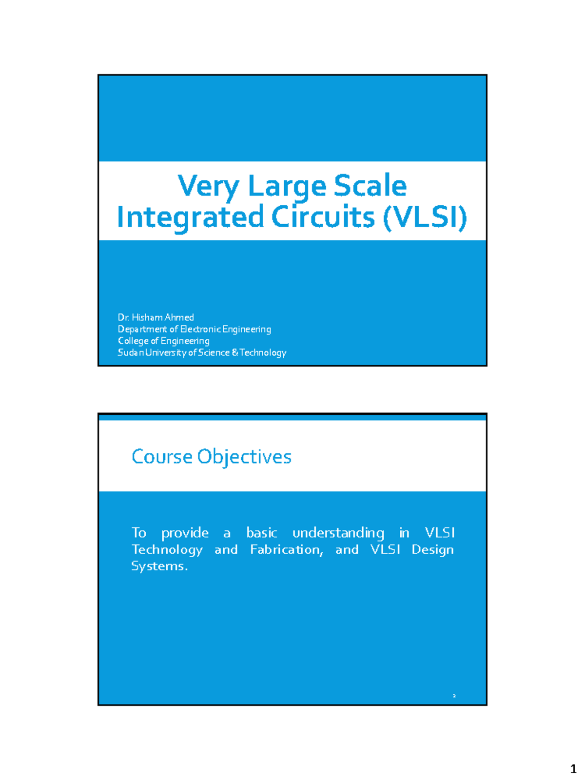Syllabus Administrative - Very Large Scale Integrated Circuits (VLSI ...