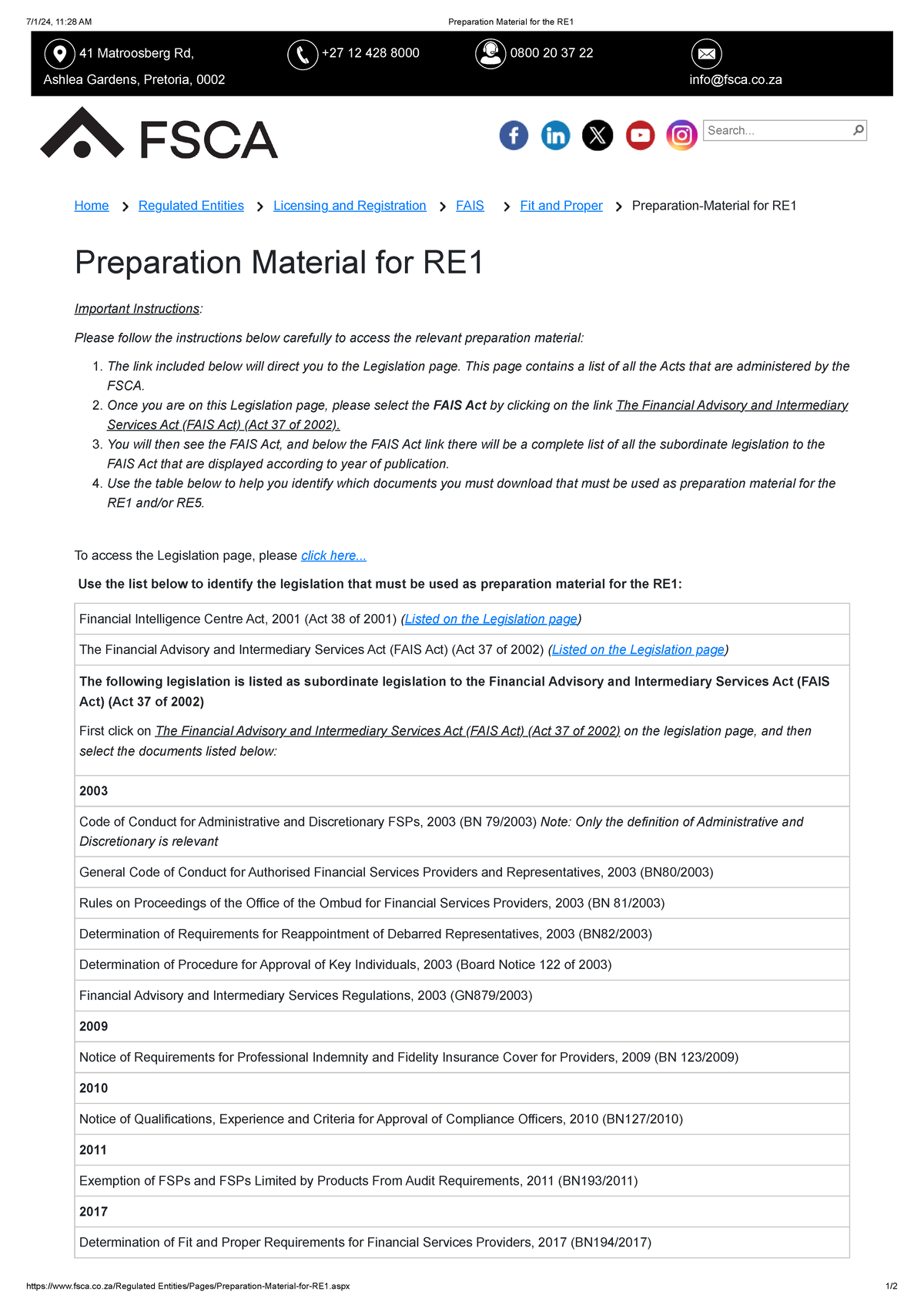 Links Preparation Material for the RE1 - Search... Preparation Material ...