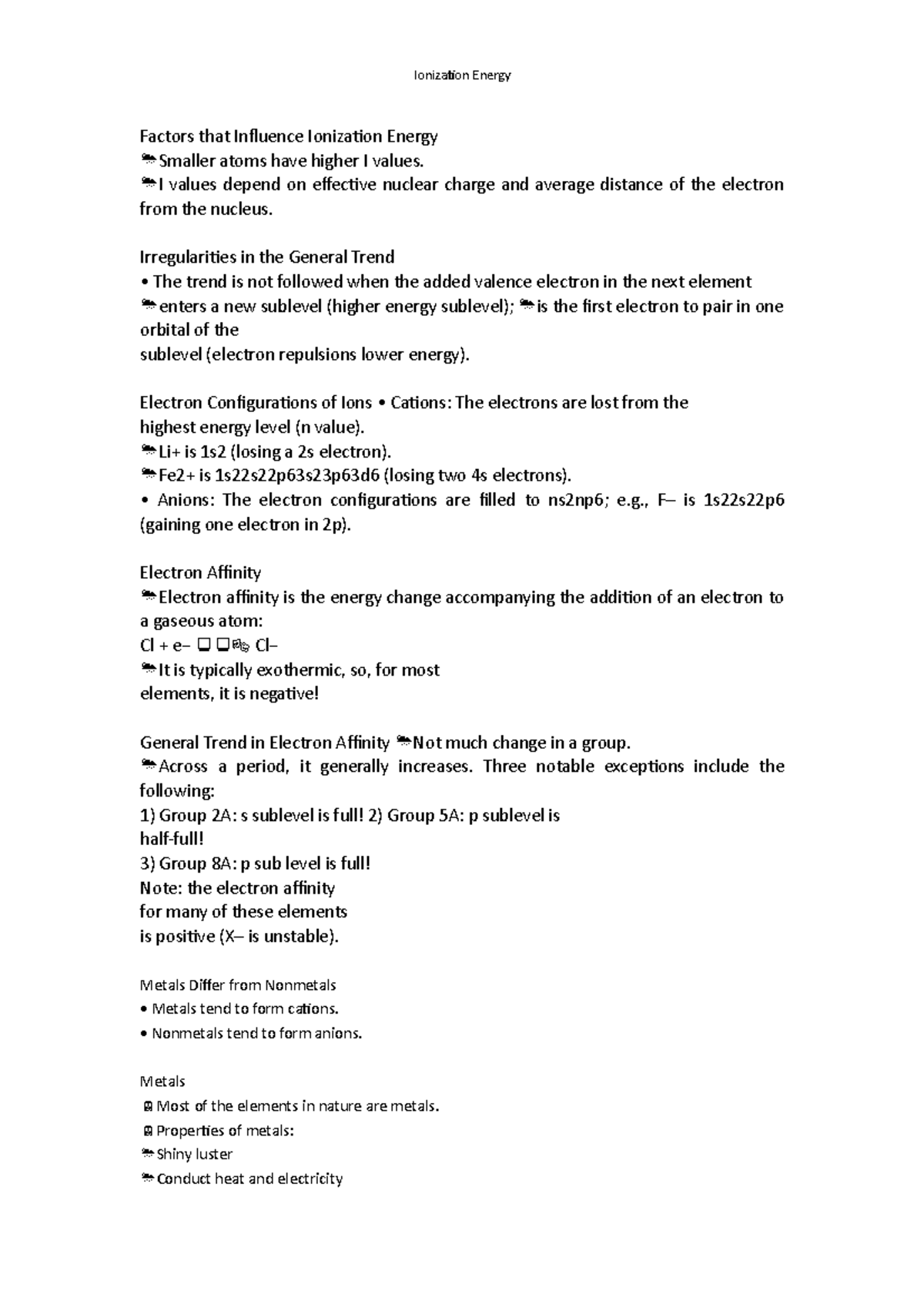 Ionization Chemistry Lecture - Ionization Energy Factors that Influence ...