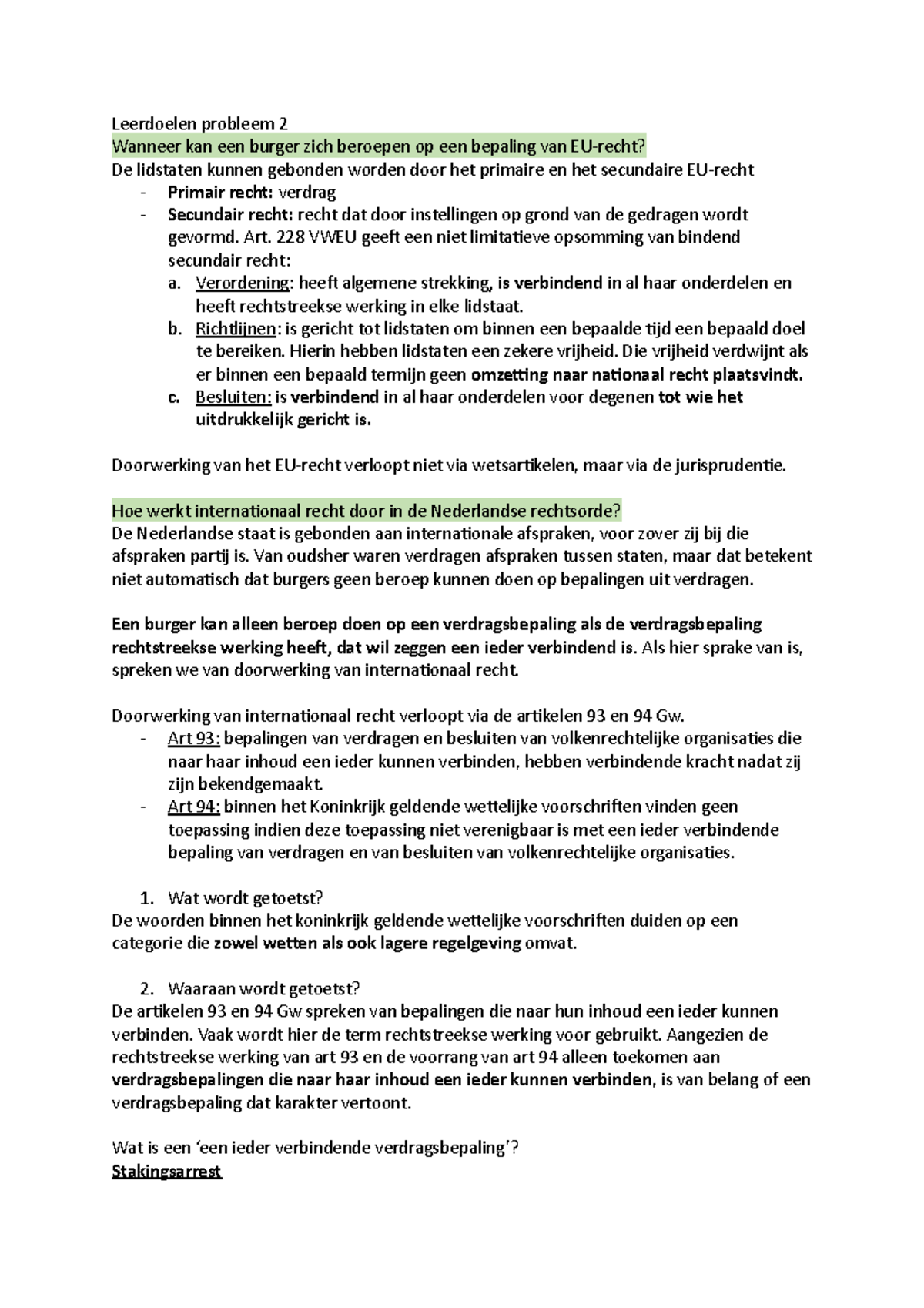 Leerdoelen probleem 2 - Art. 228 VWEU geet een niet limitaieve ... Leerdoelen probleem 2 - Art. 228 VWEU geet een niet limitaieve ...