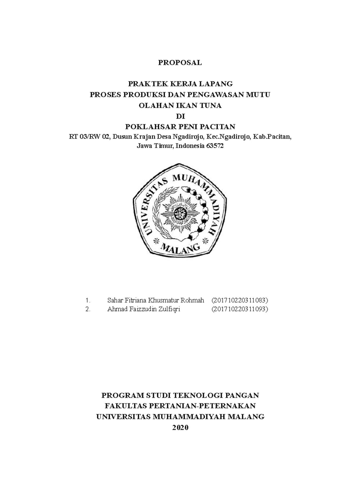 Contoh Proposal PKL Polkhasar Peni Bagian 3 - PROPOSAL PRAKTEK KERJA ...