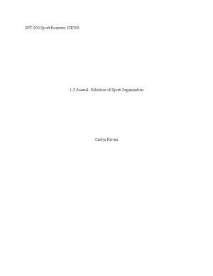 SPT 200 Final One - SPT 200 Module Two Final Project Antonio M. Taul ...