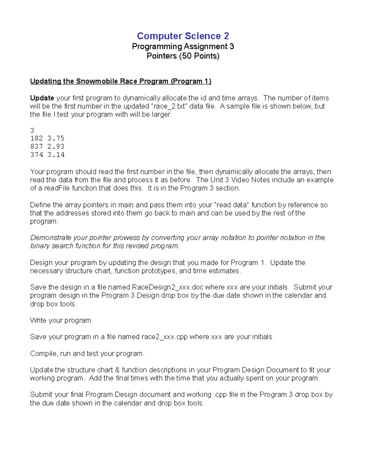 CSC250Program 3Directions S 22 - Computer Science 2 Programming ...