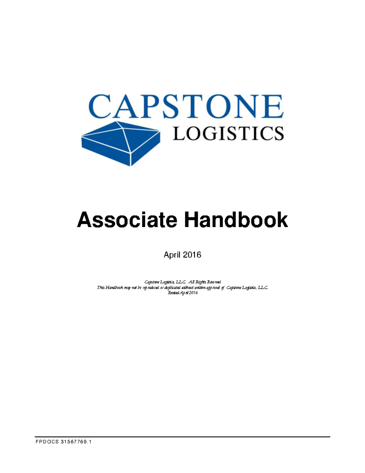 Associatehandbook - Assciate - Associate Handbook April 2016 Capstone ...
