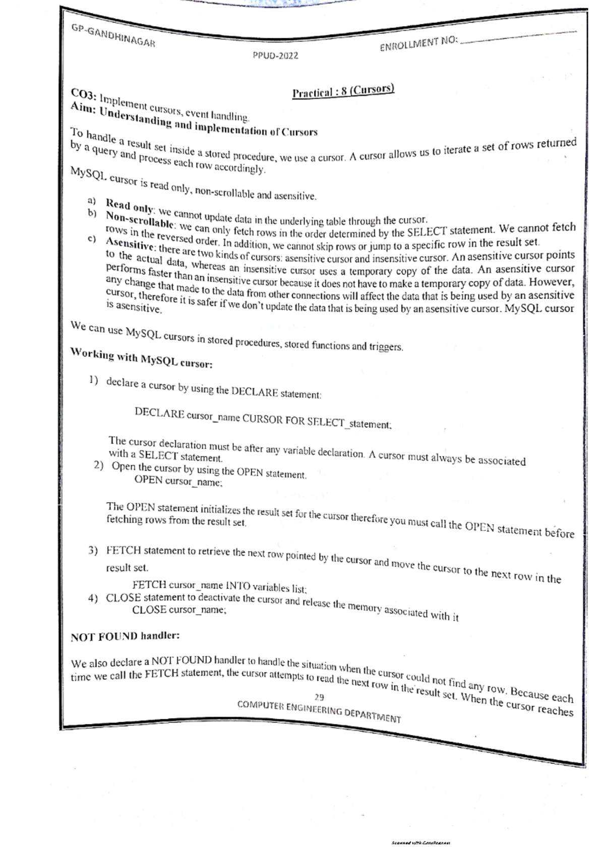 PPUD practical 8-9 - hi abfuirbjsbrjkbjse rjkgbstrjbg;seb[tobg ...