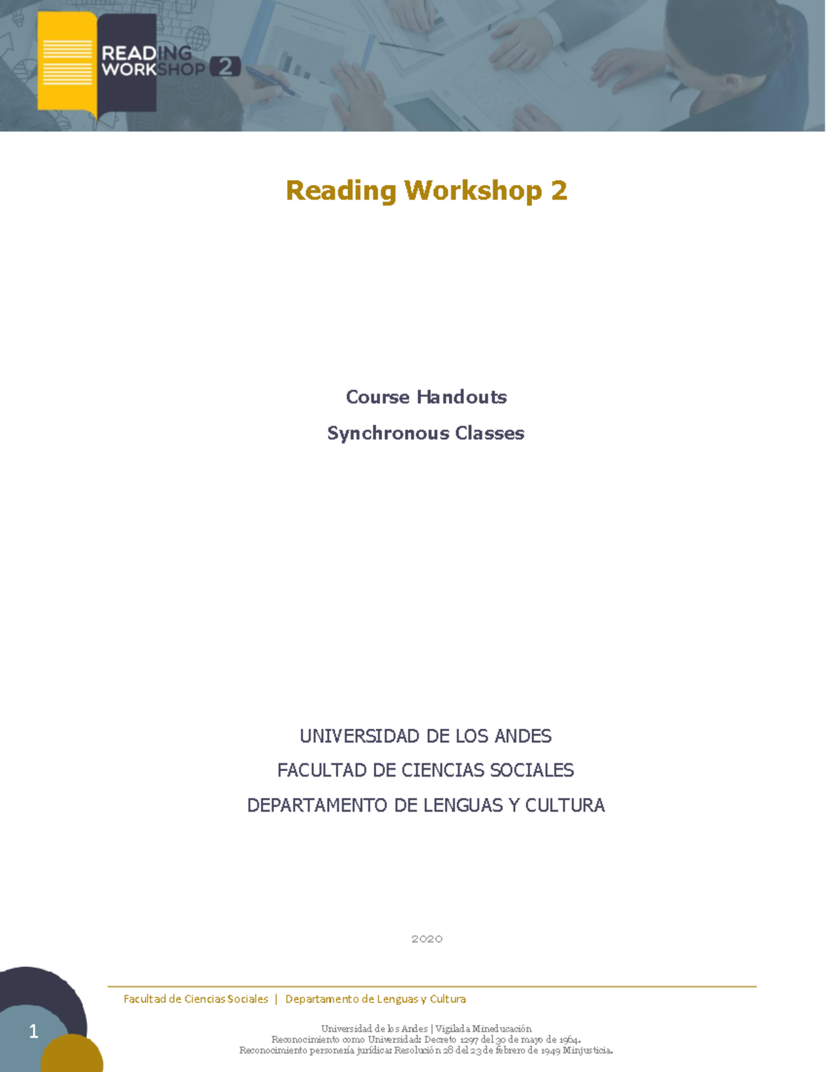 Course Handouts - Synchronus Classes - Facultad de Ciencias Sociales ...