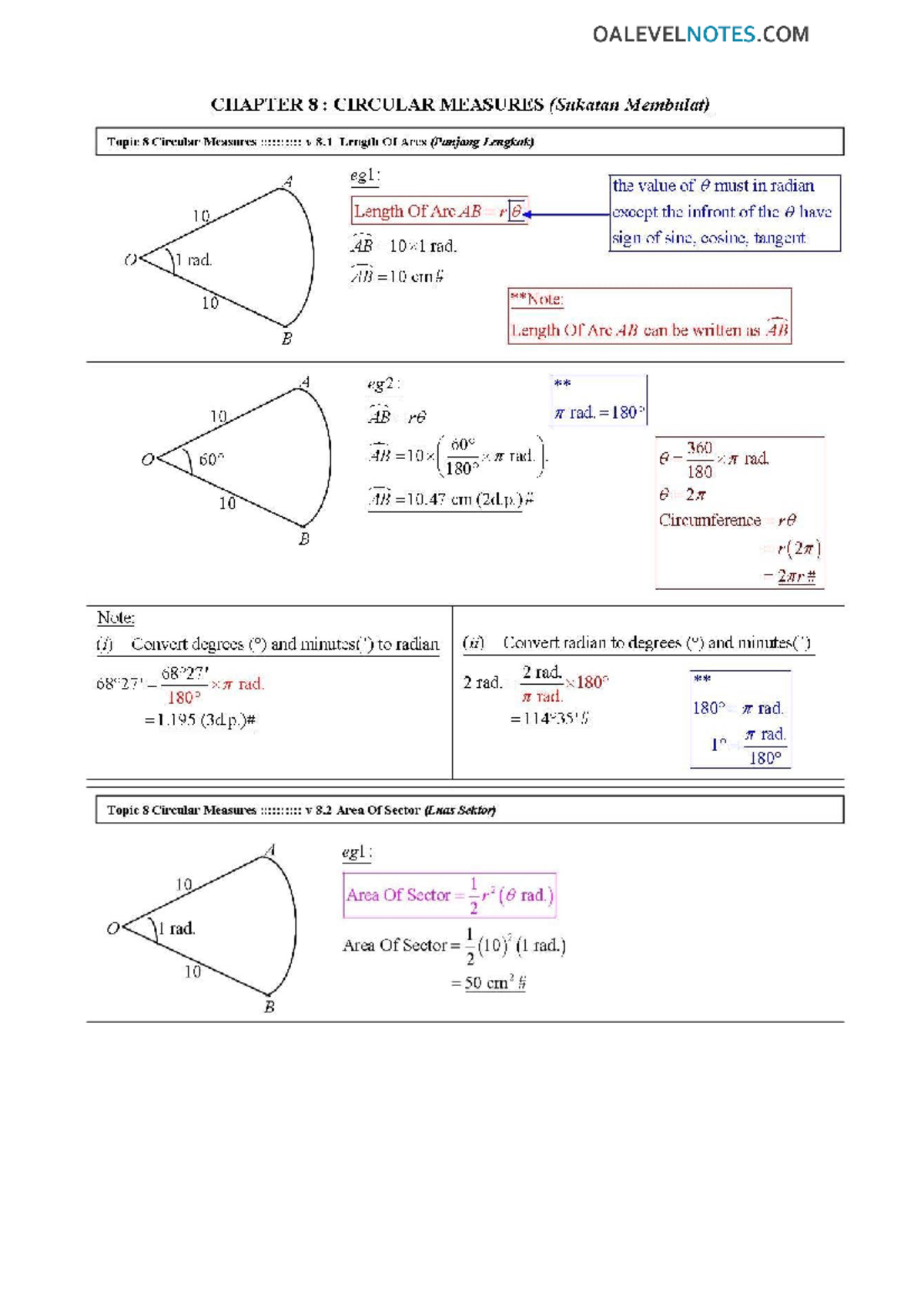 Circular Measure - Hello - Mathematics - Studocu