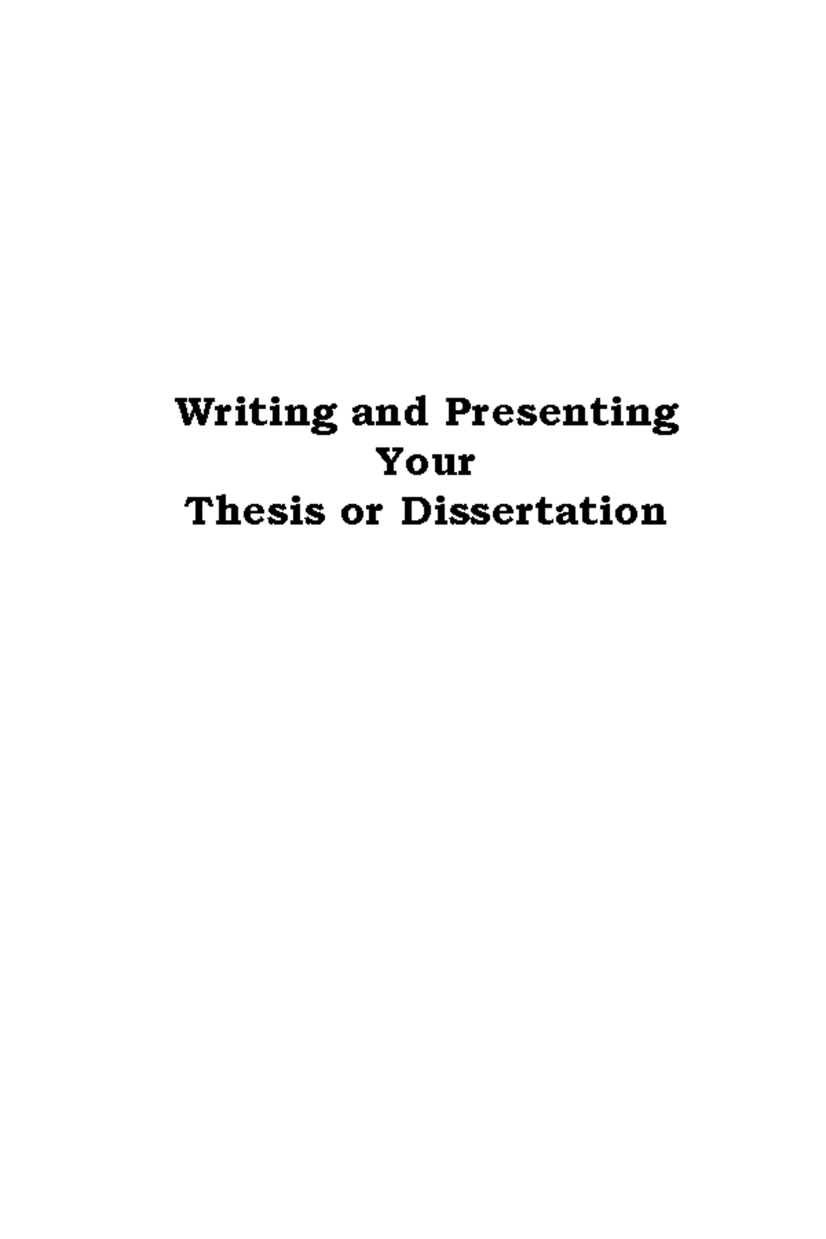 Hmllb 80-how to write a dissertation - Writing and Presenting Your ...