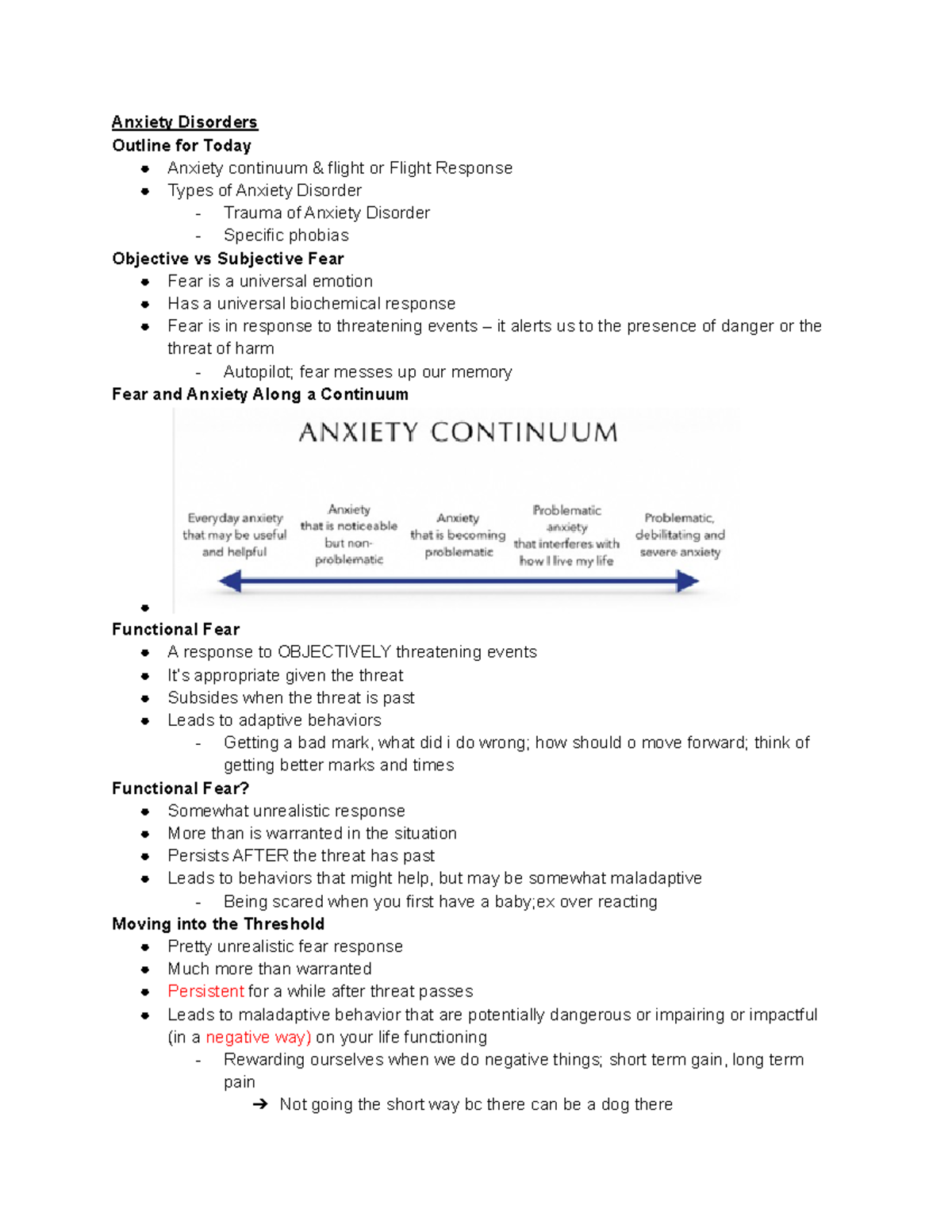 Psych 2AP3 Module Notes 5-7 - Anxiety Disorders Outline for Today ...